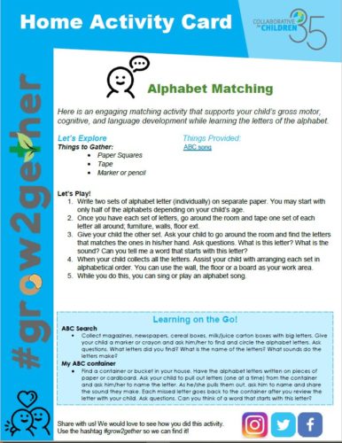 Free Early Learning Activities for Parents | Collab for Children