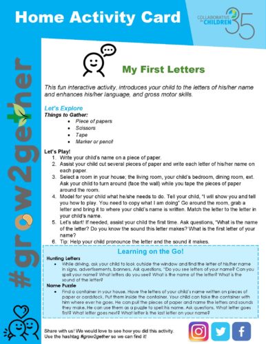 Free Early Learning Activities for Parents | Collab for Children