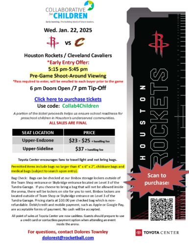 Join us! Collab Night at Houston Rockets - Collaborative for Children